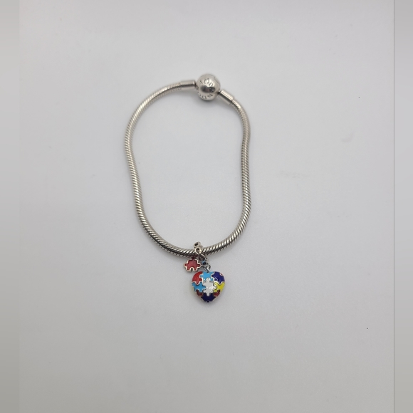 Pandora | Jewelry | Sterling Silver Autism Awareness Puzzle Heart Charm ...